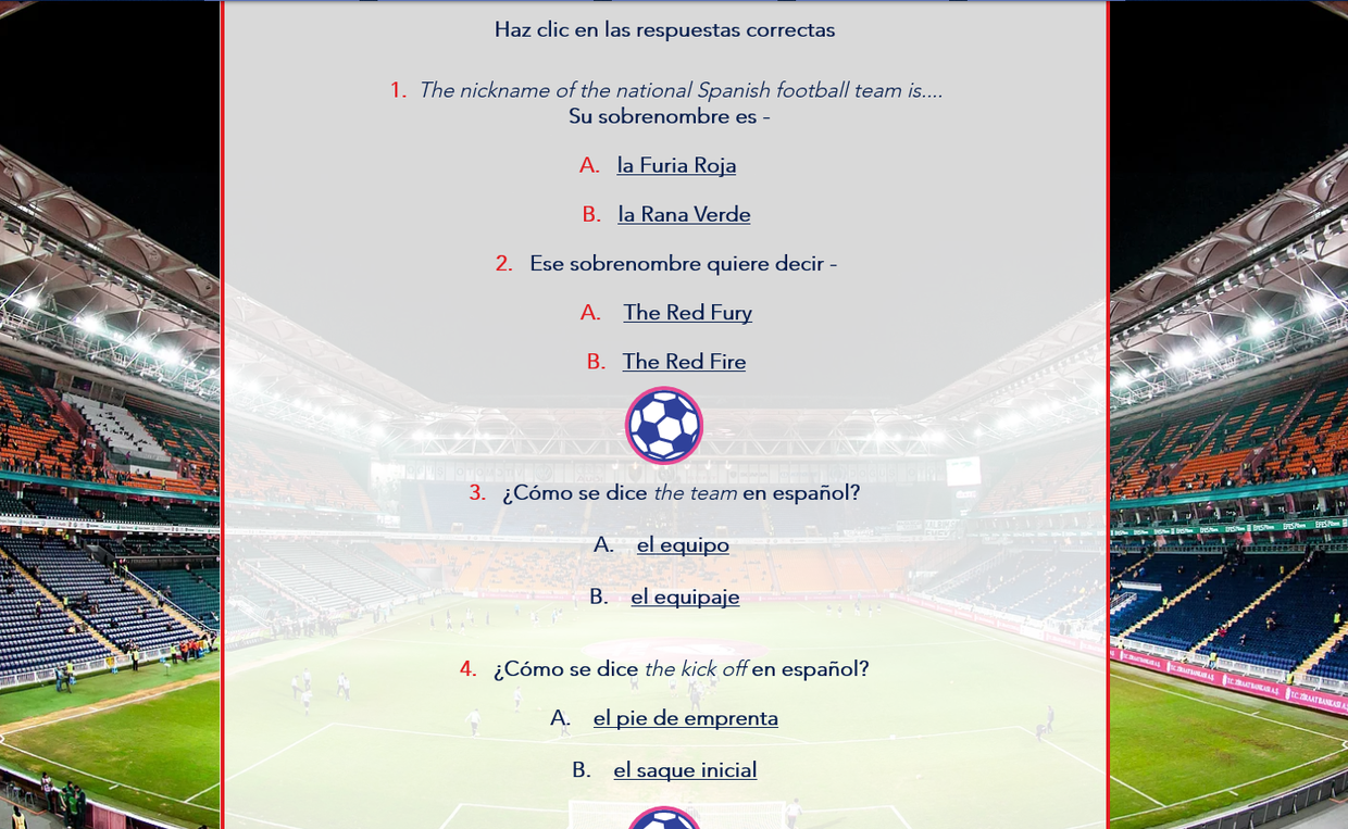 El Fútbol. Spanish Football Vocabulary.