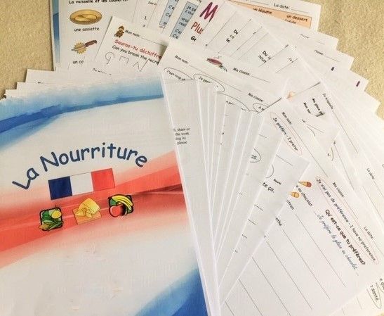 La Nourriture - A Booklet of Worksheets & 2 Wall Chart