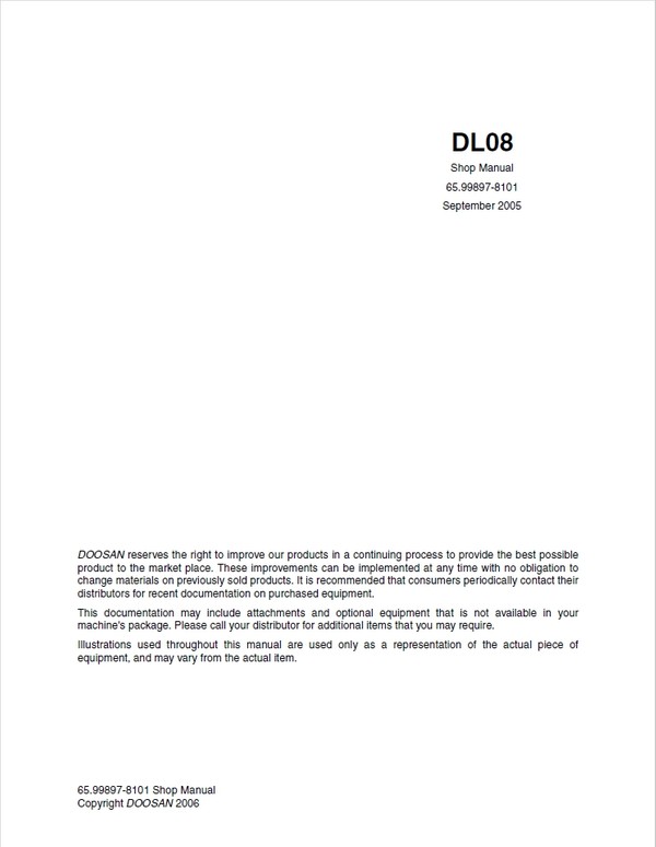 Doosan Shop Manual DL08 Diesel Engine 65.99897-8101 En