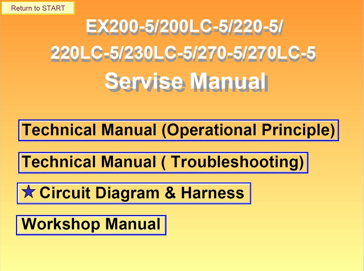 Hitachi Service Manual EX200-5, EX200LC-5, EX220-5, EX230LC-5, EX270-5 ...