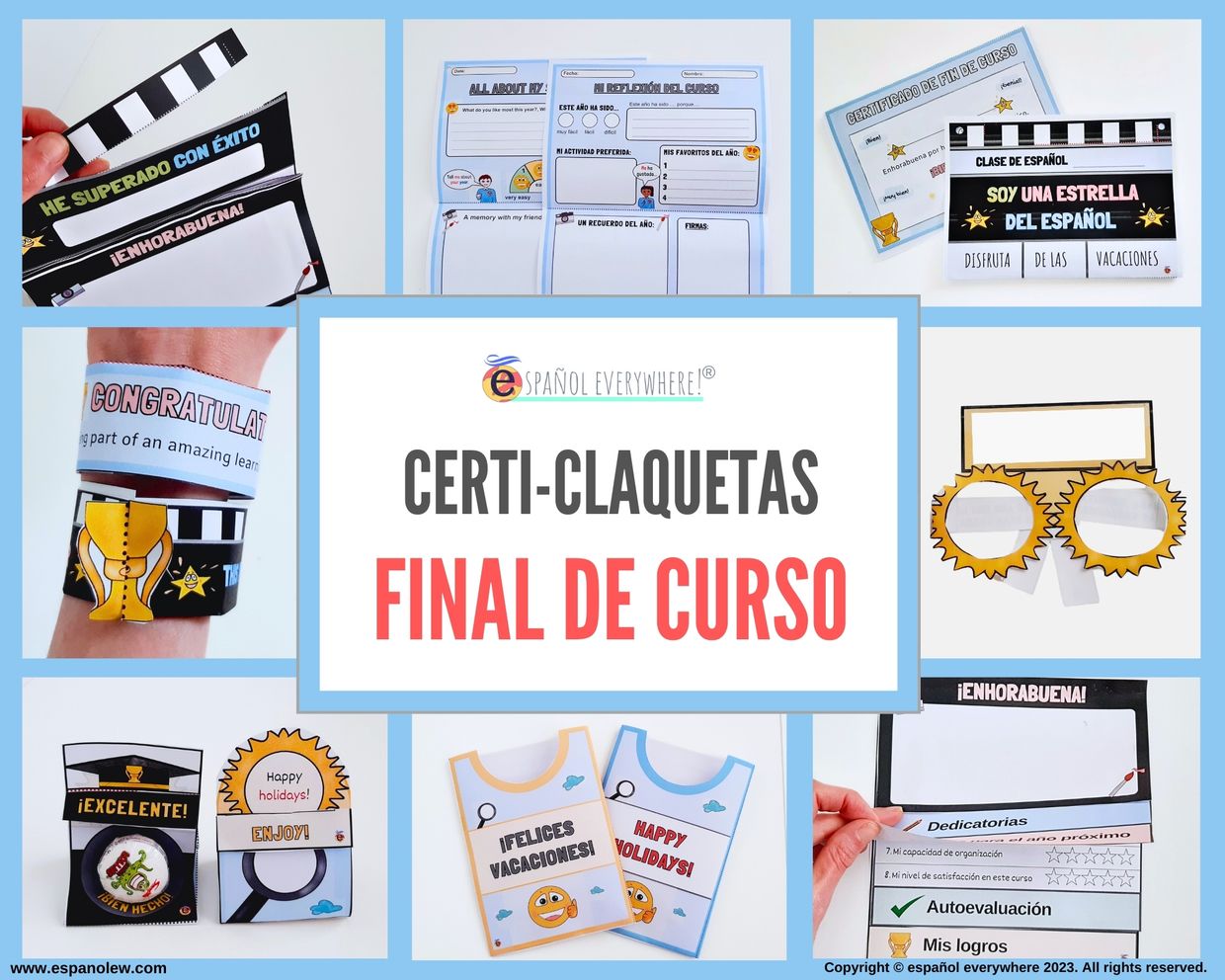 💻 PACK FIN DE CURSO (adaptable)- Certificados y juegos 🌎ESPAÑOL E ...