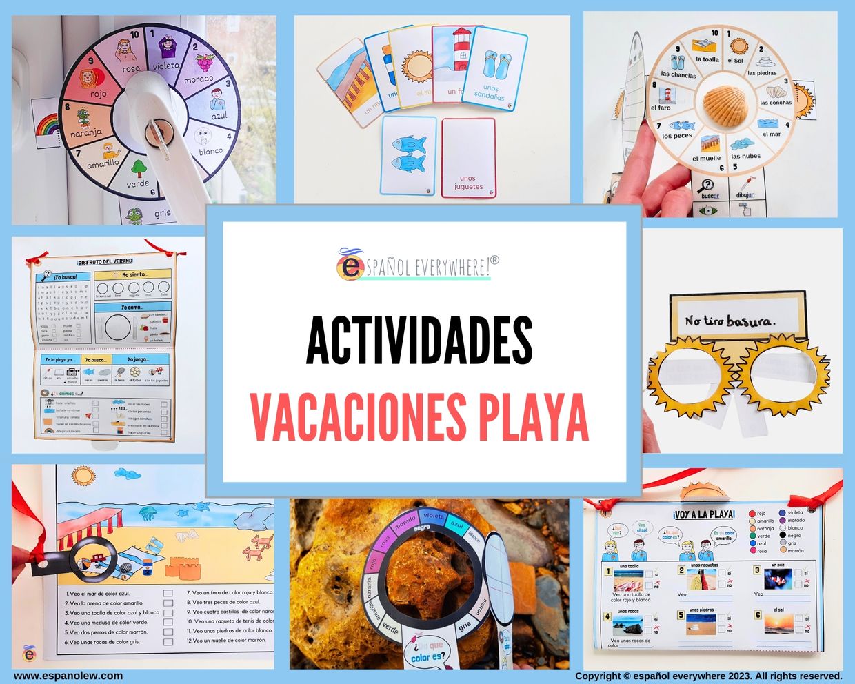 💻 Pack ´CARNET DE VERANO´- Vocabulario, colores, tarjetas y juegos.🏖 ...