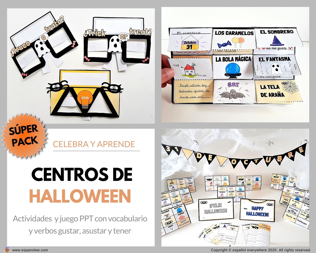 Juegos y manualidades para Halloween con niños. Clase de español para ...
