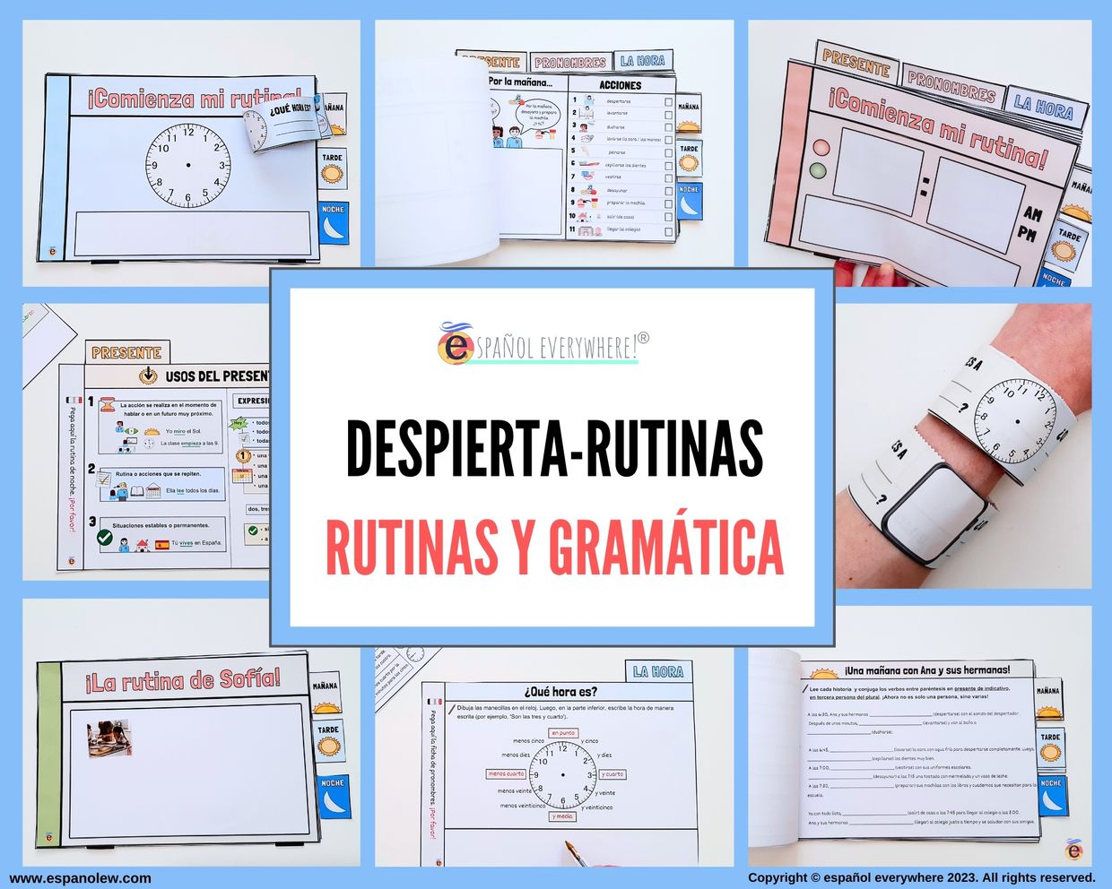 💻´DESPIERTA RUTINAS´ Rutinas y gramática: Presente, reflexivos y horas ...