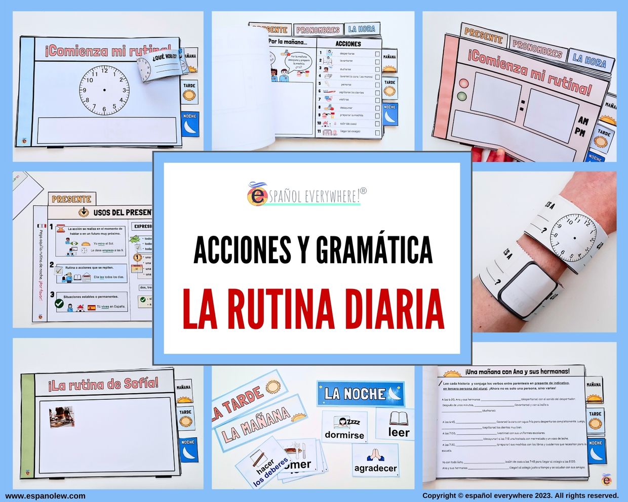 La rutina diaria. Vocabulario, juegos y manualidades para clase de ...