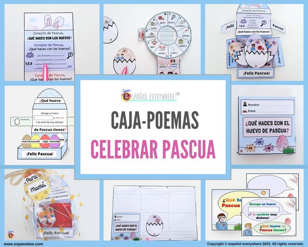 💻CAJA-POEMAS DE PASCUA´- Verbos, conjugación, colores