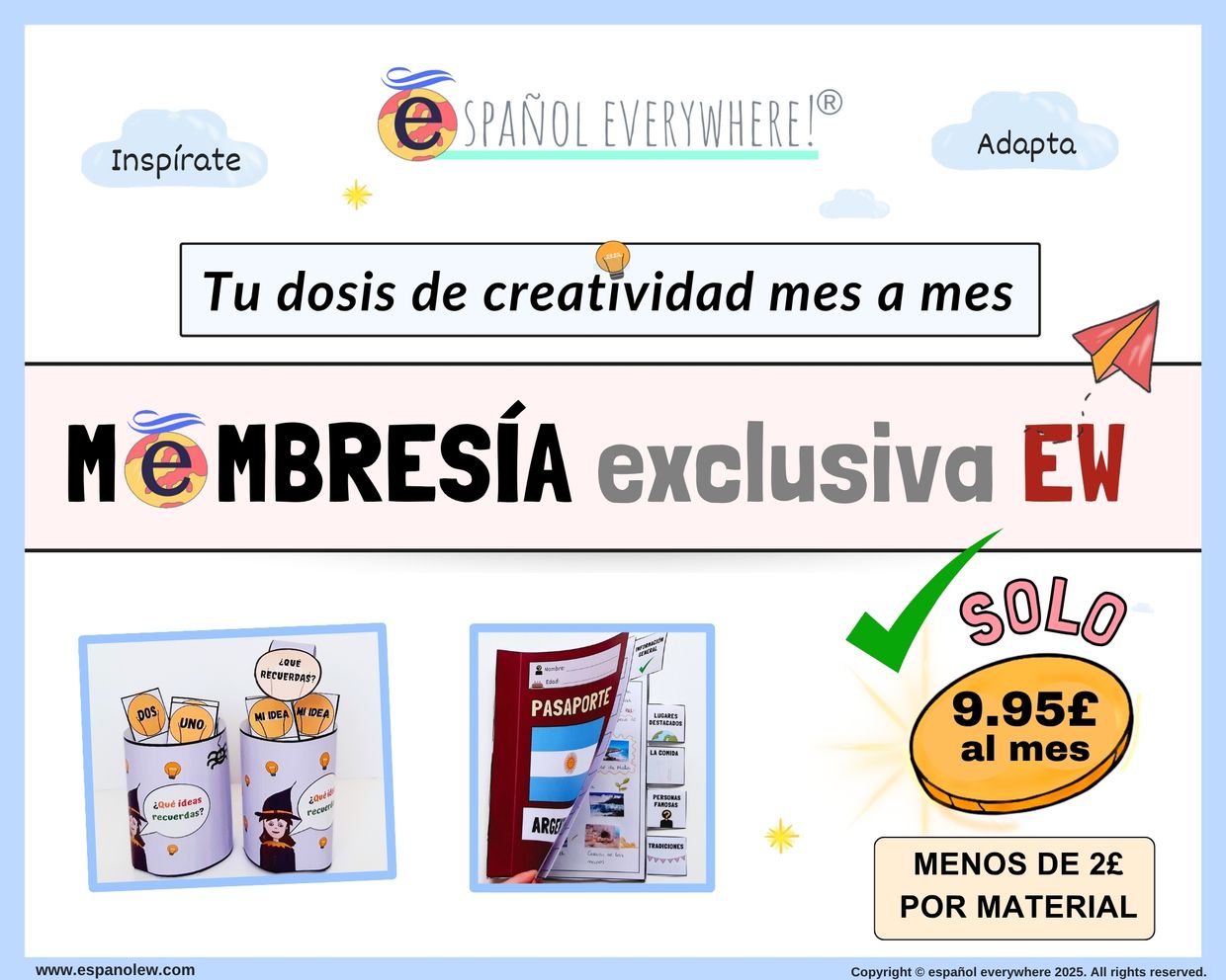 membresía de español, materiales para enseñar español, materiales ...