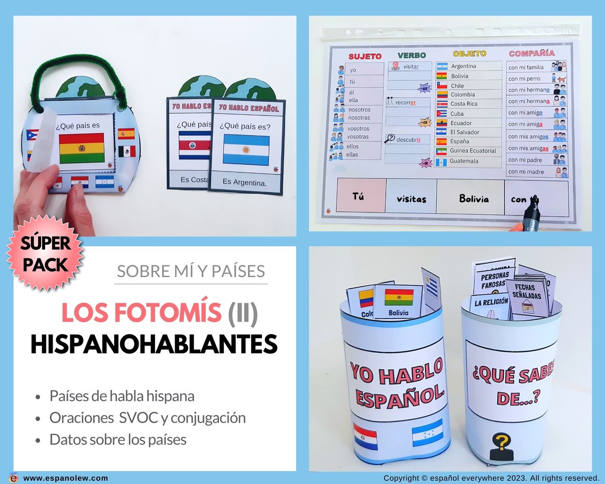 💻 PACK PAÍSES HISPANOHABLANTES (II)- 🌎 Mes Herencia Hispana. 🎁Pincha ...