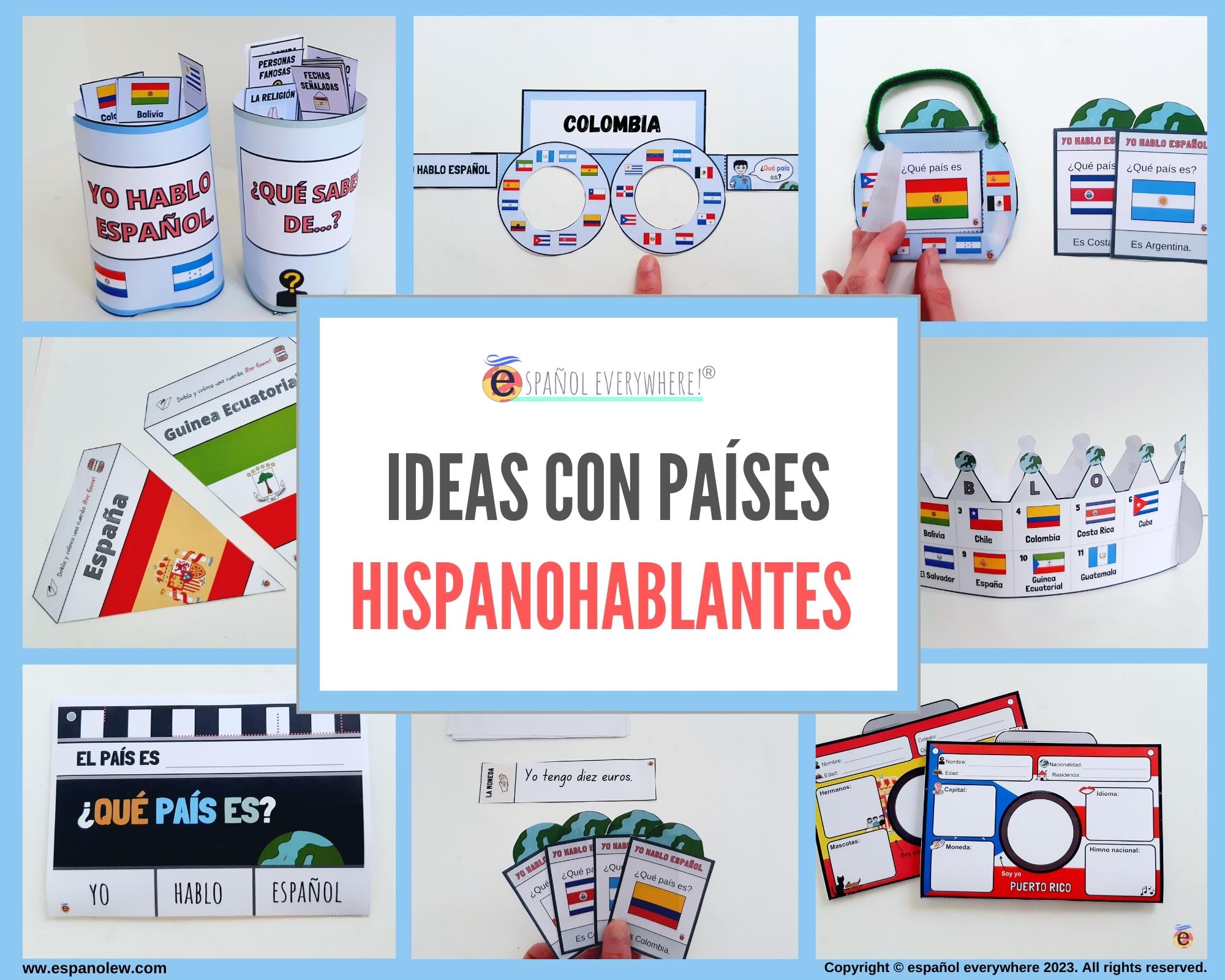 Juegos y manualidades con países de habla hispana. Mes de la Herencia ...