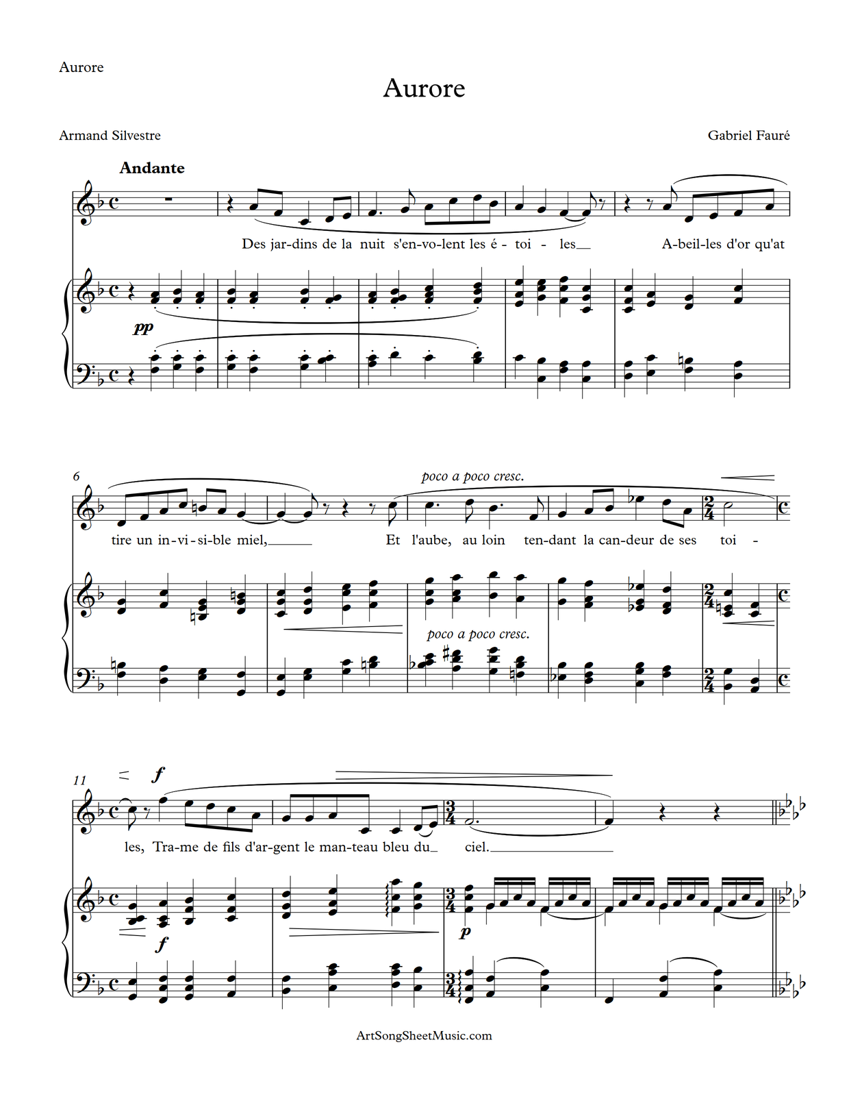 Aurore - Fauré - F major