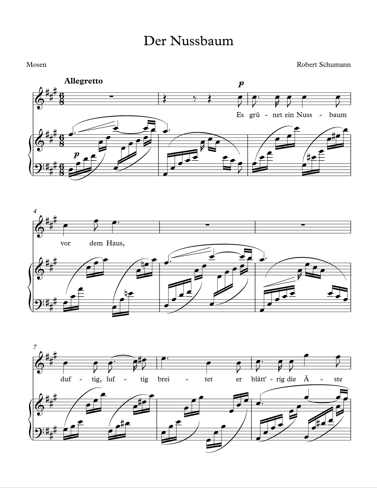 Der Nussbaum - Schumann - A major