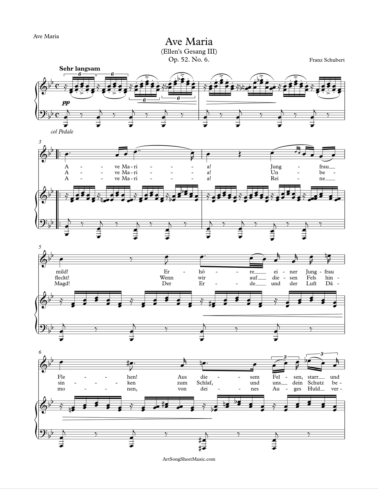 Ave Maria Schubert Bb Major Pdf