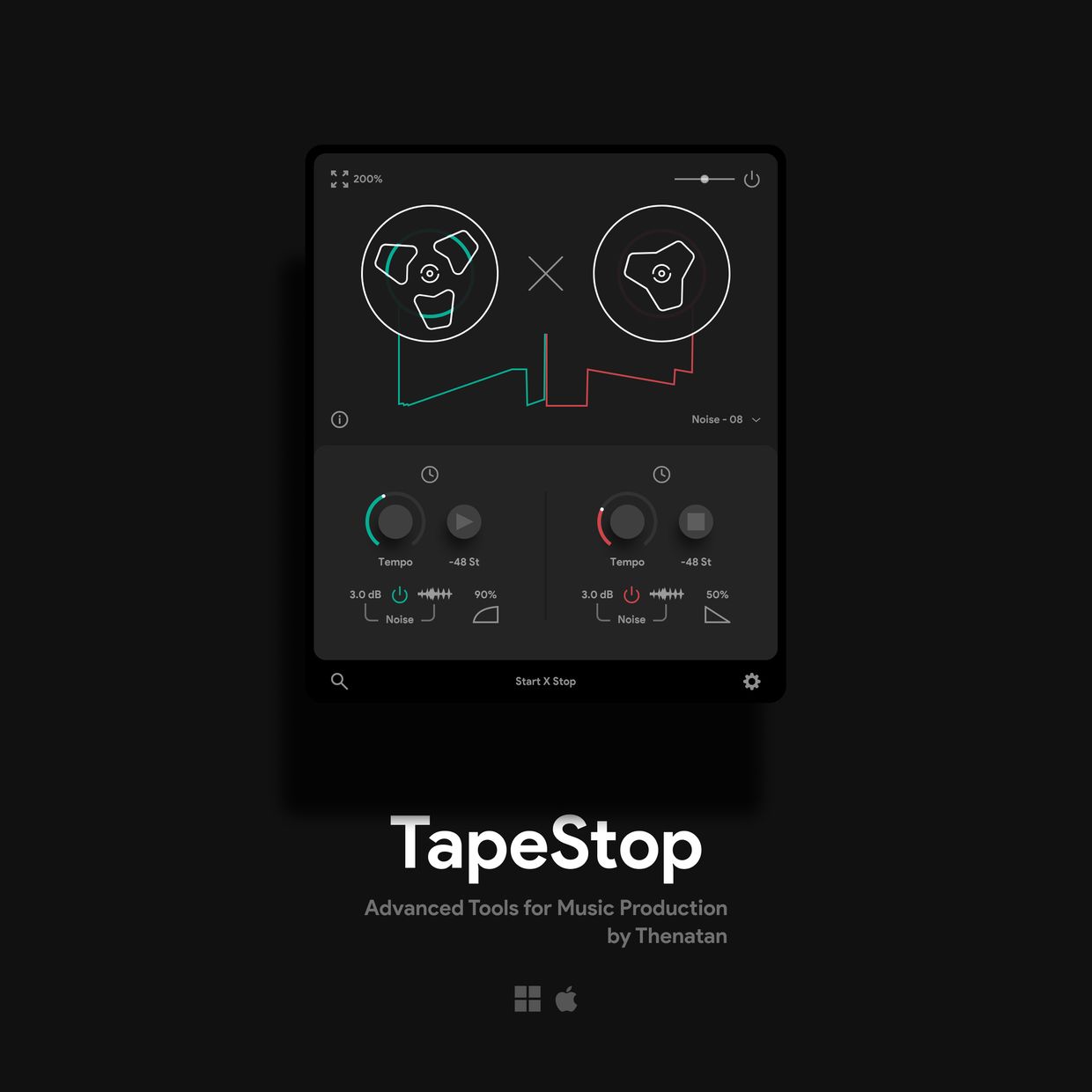TapeStop Fx Plugin - Add a vintage vibe with wind-up and wind-down effects