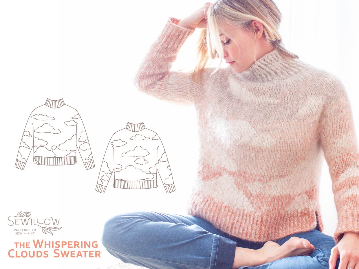 Whispering Clouds Sweater - digital PDF knitting pattern