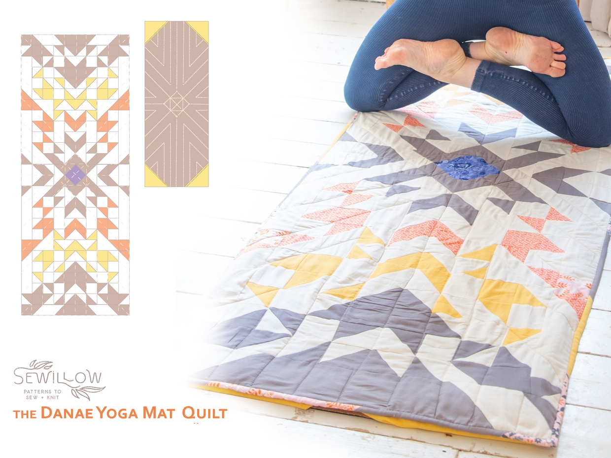 The Danae Yoga Mat Patchwork Quilt - digital PDF sewing pattern - with ...