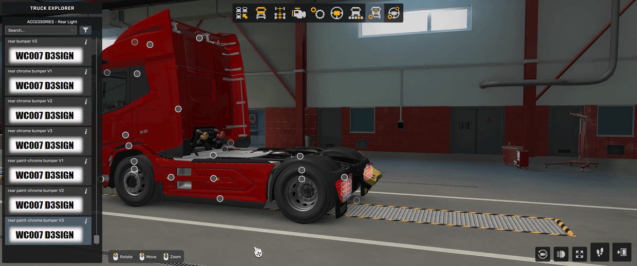 [r_light tuning part] DAF XD dutch chrome rear bumper