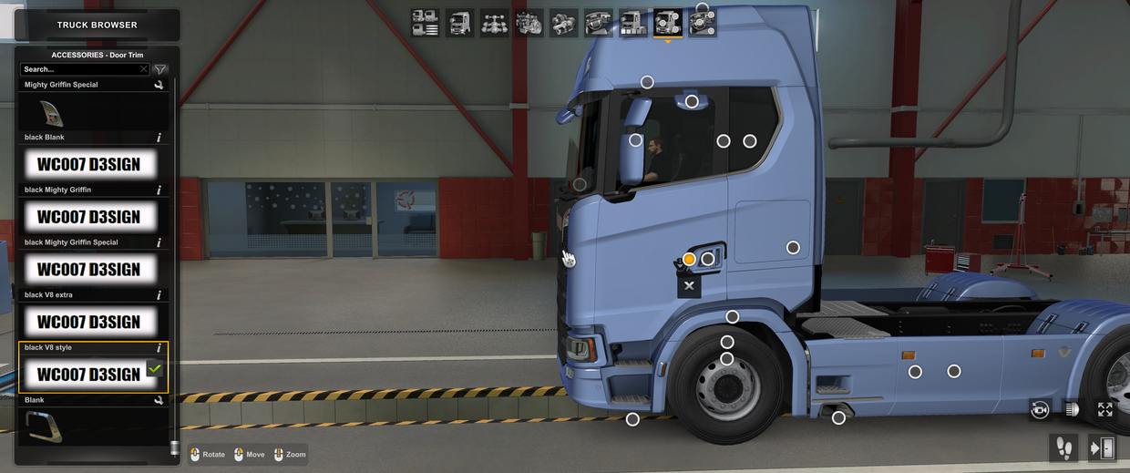 [doortrim tuning part] Scania NG door trim black decor