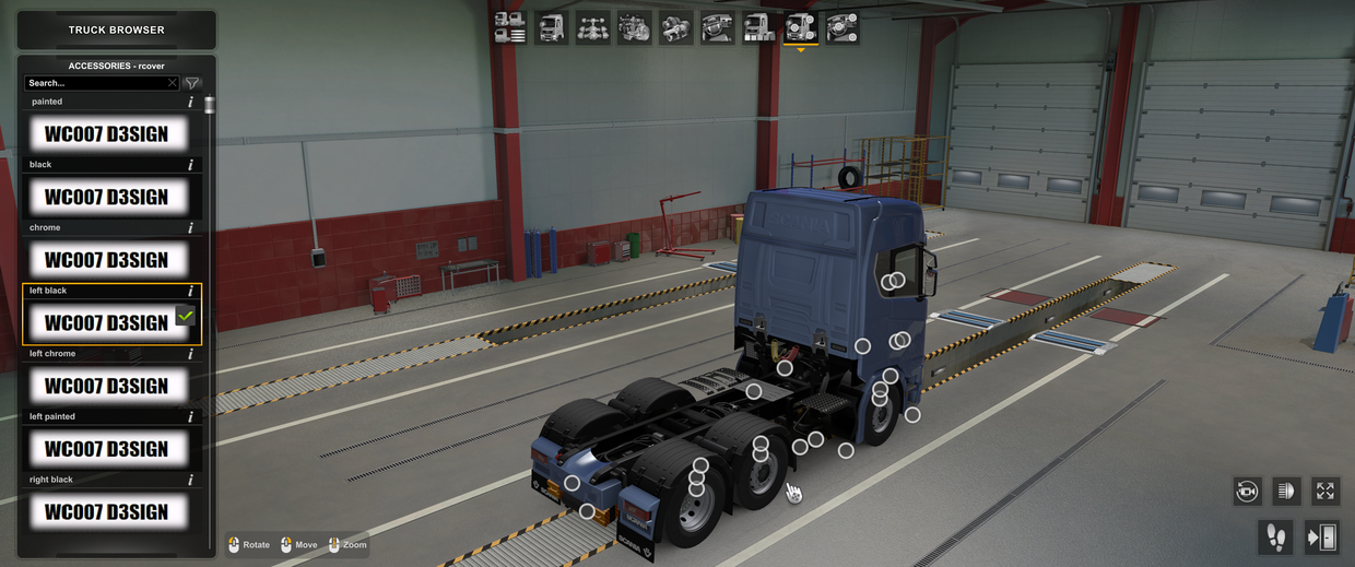 *[hub cover tuning part] Scania NG tank covers (only right or left)