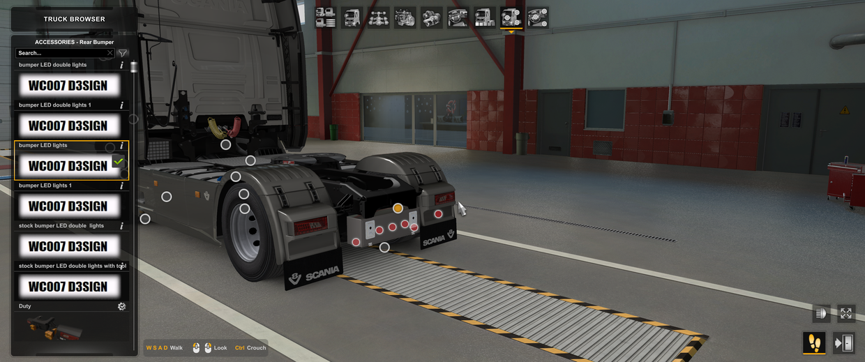 [rear bumper tuning part] Scania NG rear bumpers double LED lights