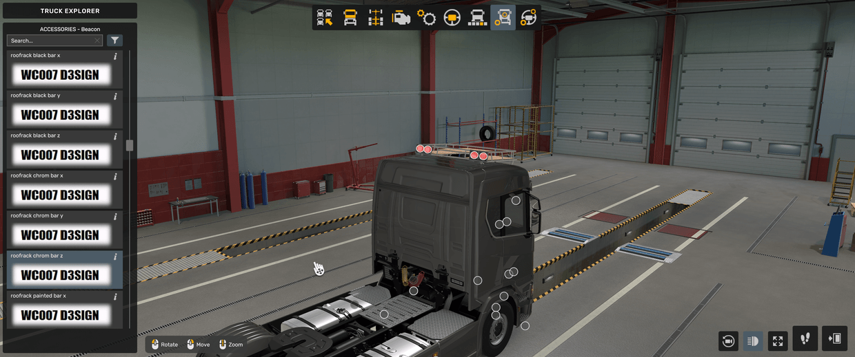 **[beacon tuning part] Scania NG lightbar for roof rack V3