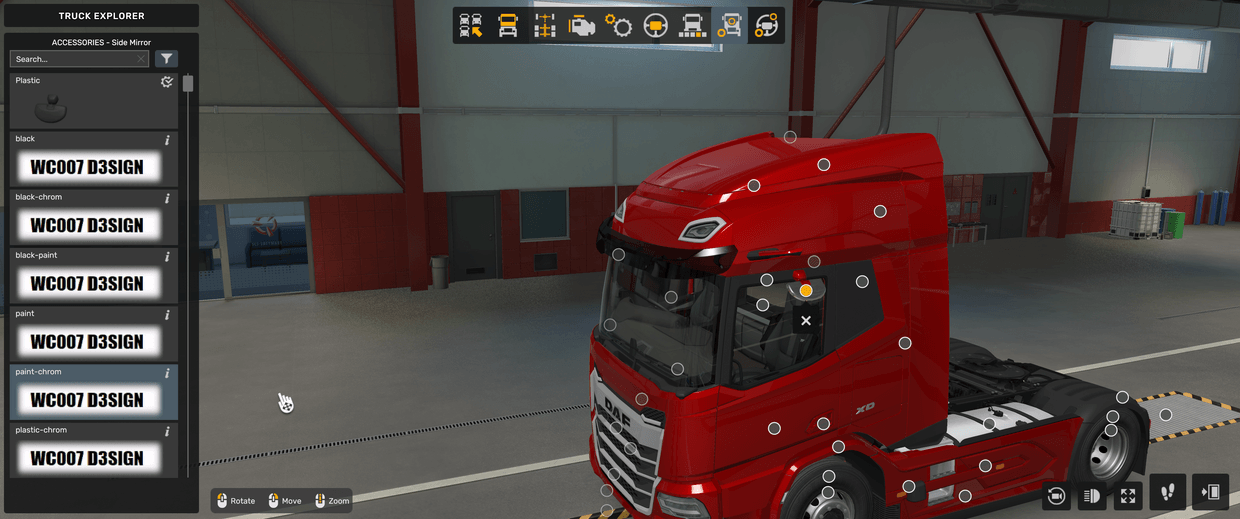 / [side mirror tuning part] DAF XD side painted mirror with slot