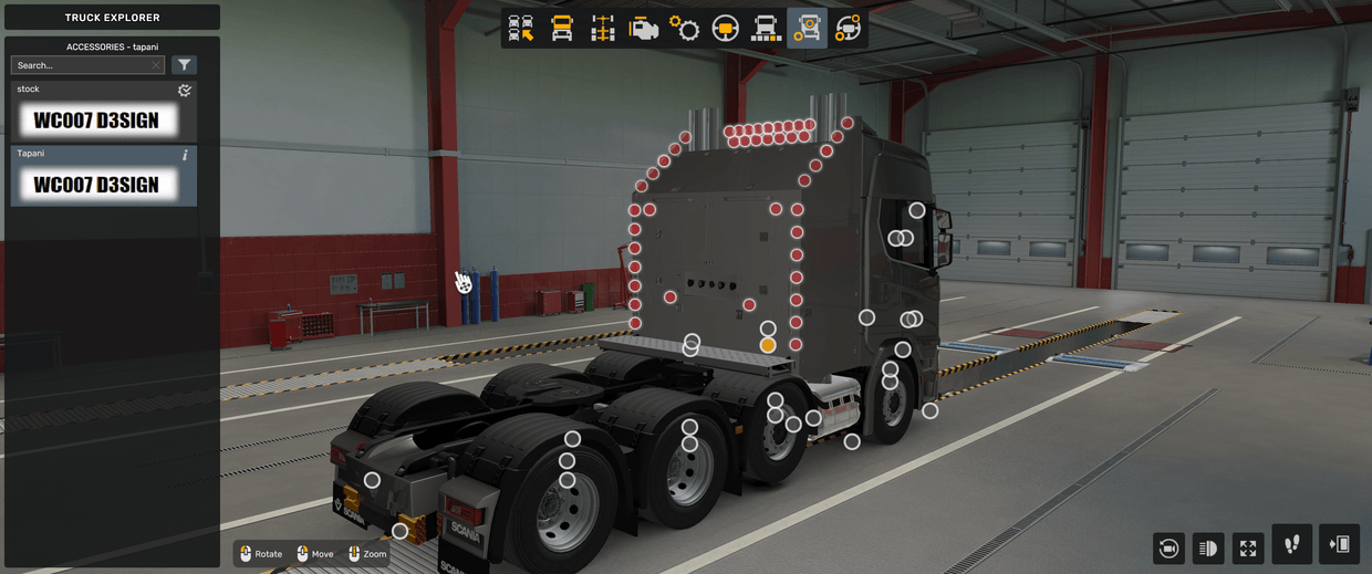 ˇ [tapani tuning part] Scania NG 8x4 back toolbox with pipes