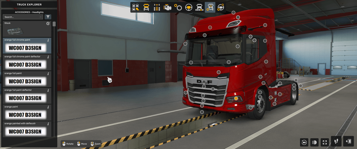 [front lights tuning part] DAF XD deflector for full painted headlights