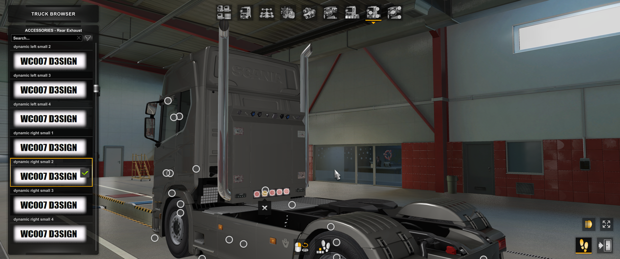 - [rear exhaust tuning part] Scania NG pipes with toolbox