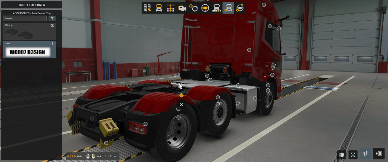 [r_fendr_top tuning part] DAF XD painted rear fender covers with mudflaps