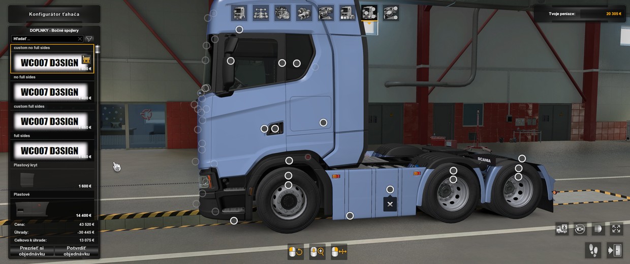 [front mudflaps tuning part] Scania NG front bumper ex