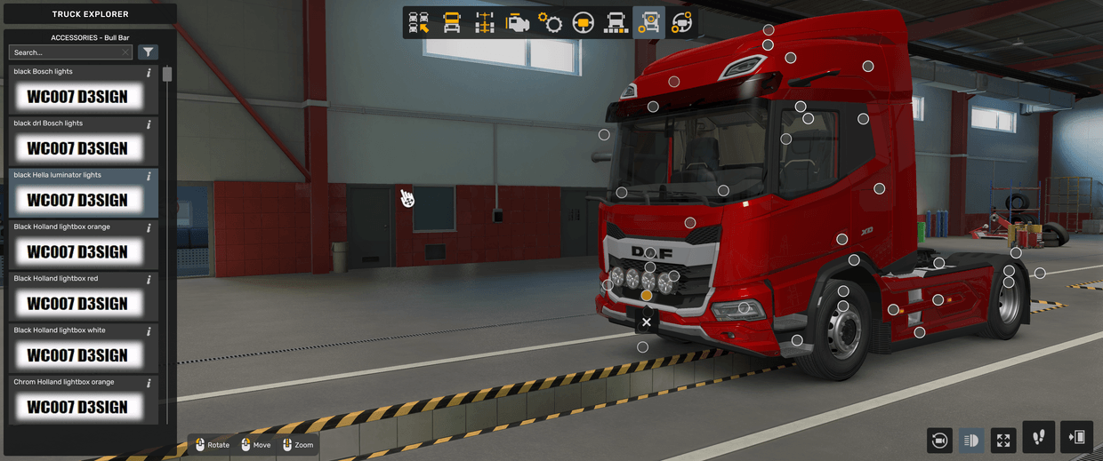 [front grill tuning part] DAF XD grill lights