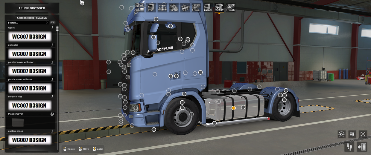 [left exhaust tuning part] Scania NG side pipes for tanks and base ...