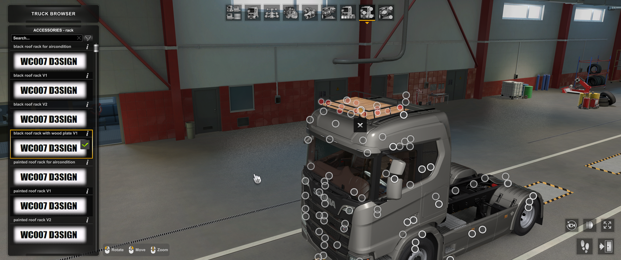 *[rack tuning part] Scania NG roof rack with wood decor V1