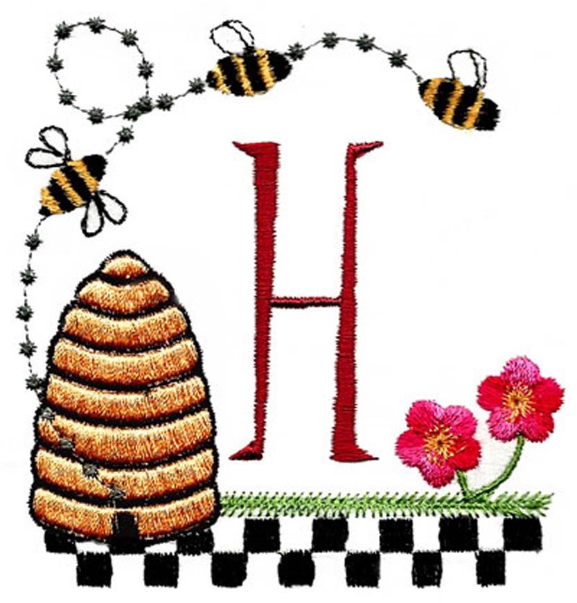 Folk Art Monograms 14 (Bee Hive)