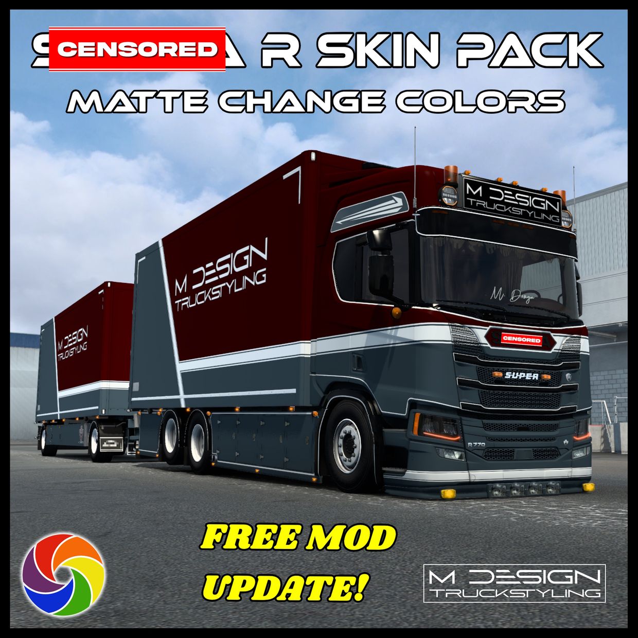 SKIN NextGen R TANDEM CHASSIS | MULTICOLORS MATTE & GLOSS | ETS2 MOD