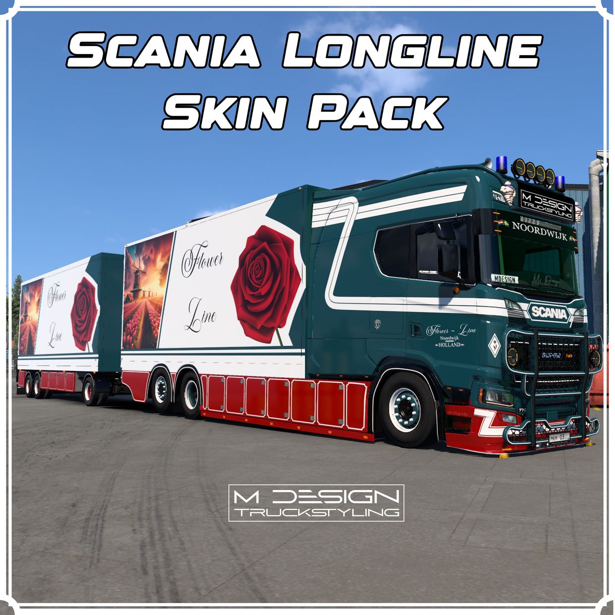 SCANIA S LONGLINE | FLOWER LINE SKIN PACK | CUSTOMIZABLE | ETS2 MOD