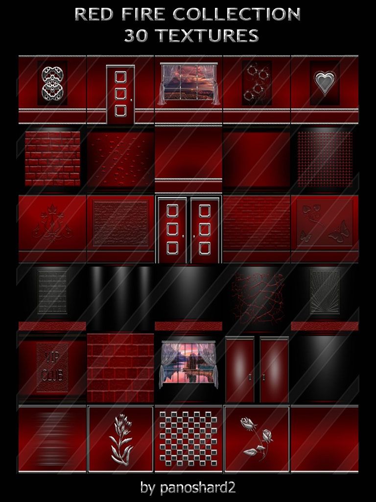 RED FIRE COLLECTION 30 TEXTURES FOR IMVU