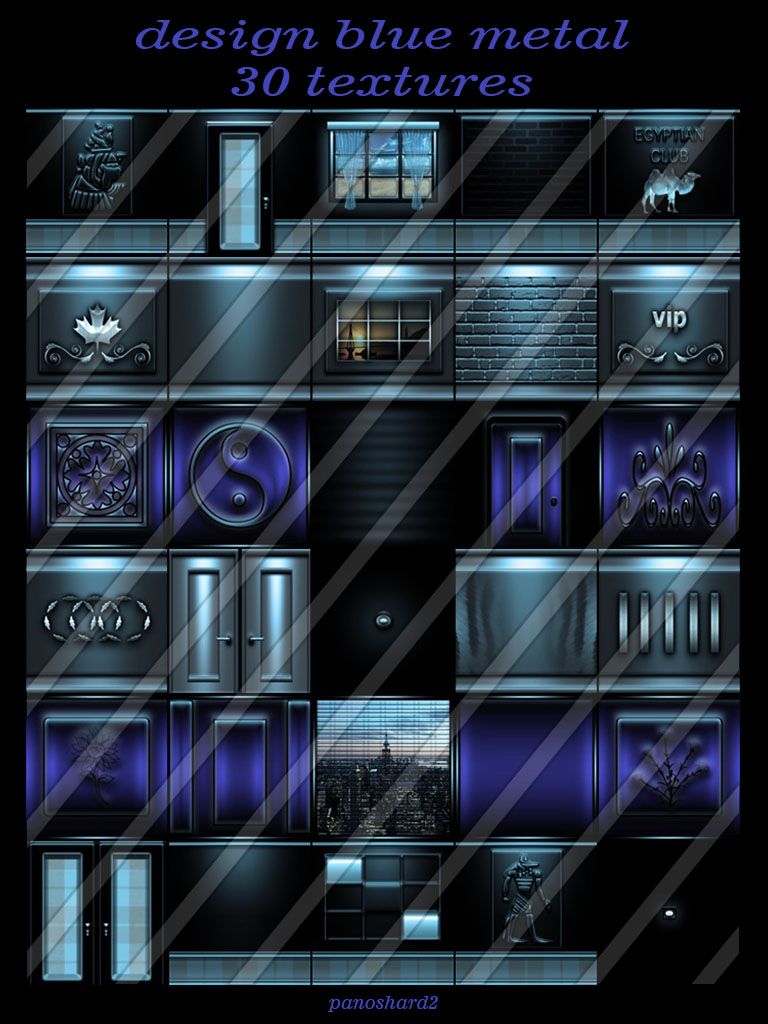 design blue metal 30 textures for imvu