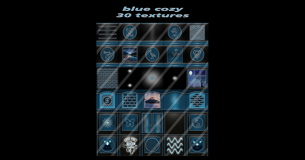 blue cozy 30 textures new pack for imvu creators