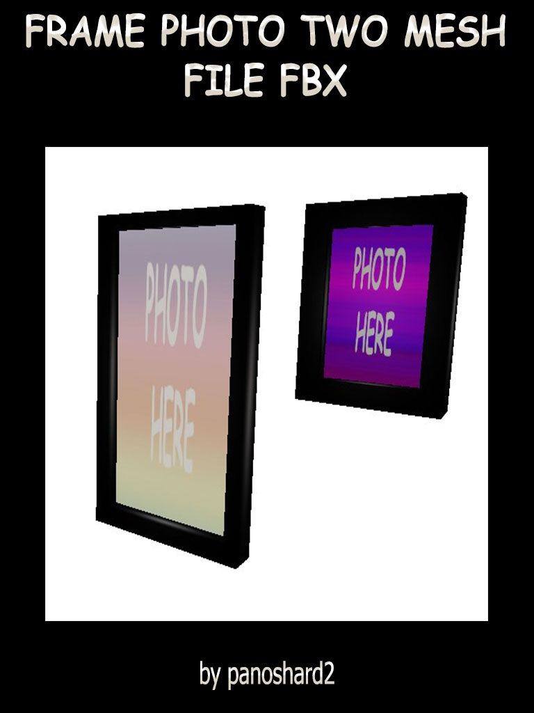 FRAME PHOTO TWO MESH FOR IMVU FILE FBX