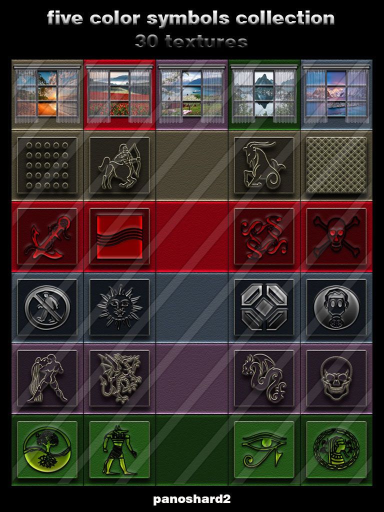 five color symbols collection 30 textures for imvu