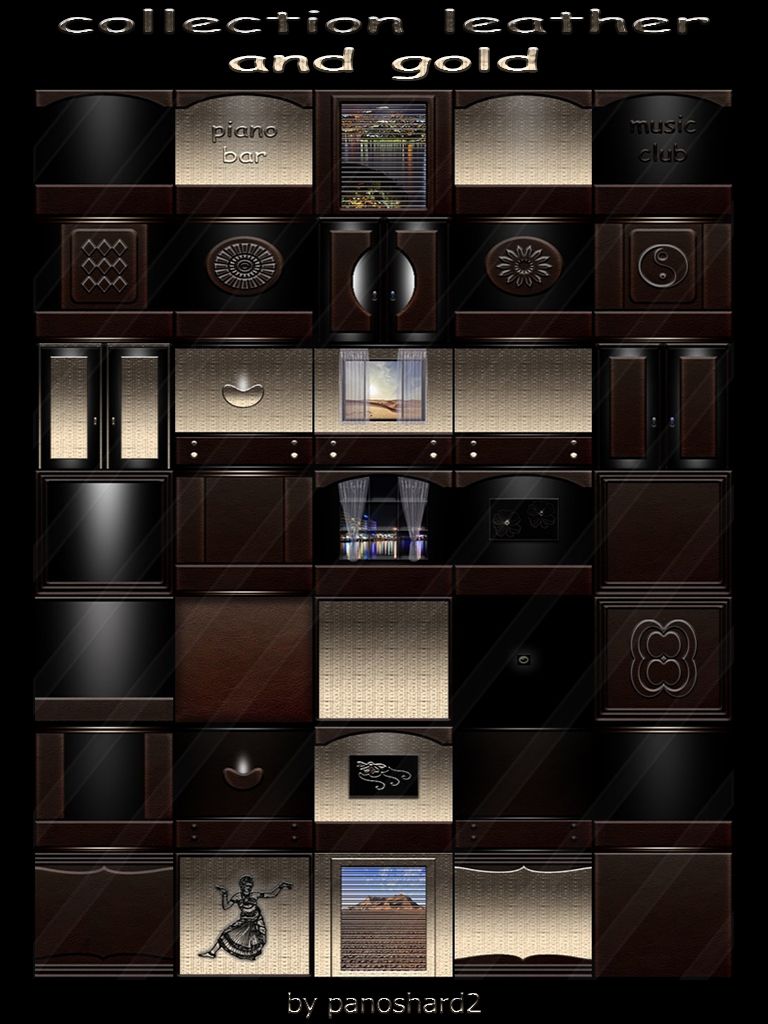 Collection leather and gold 35 textures for imvu