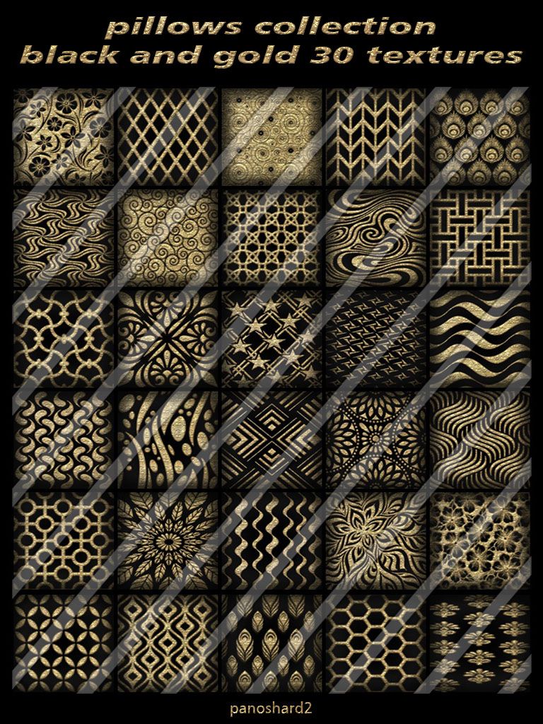 pillows collection black and gold 30 textures new pack for imvu