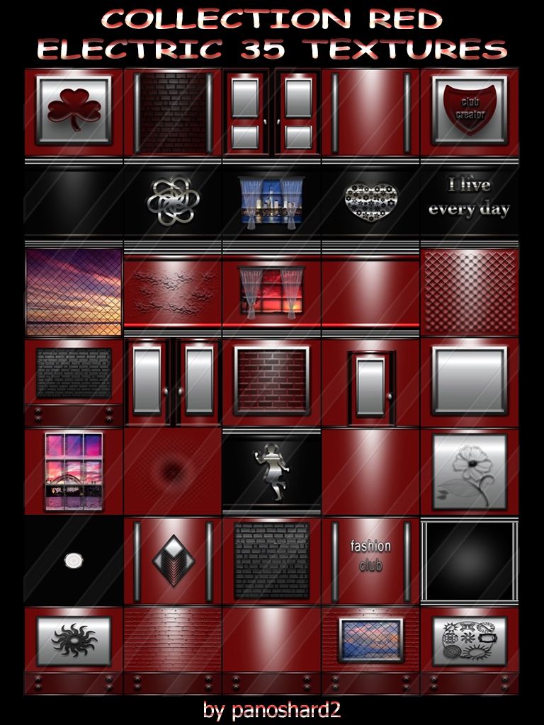 COLLECTION RED ELECTRIC 35 TEXTURES FOR IMVU
