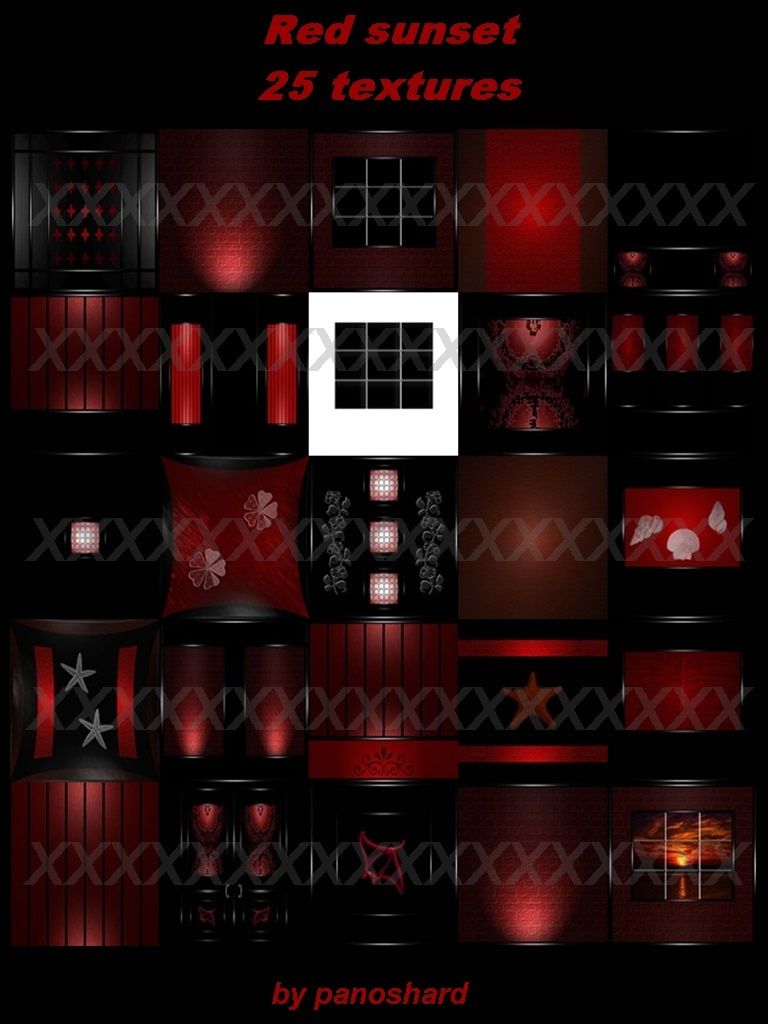 Red sunset 25 textures for imvu