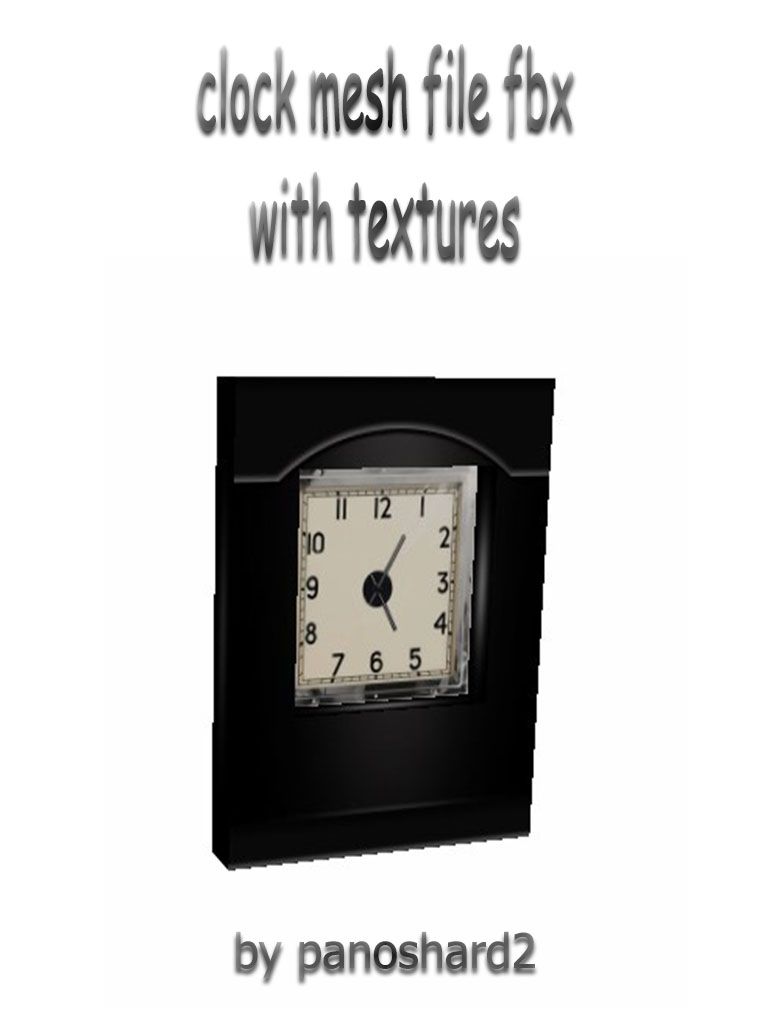 clock mesh file fbx with textures for imvu