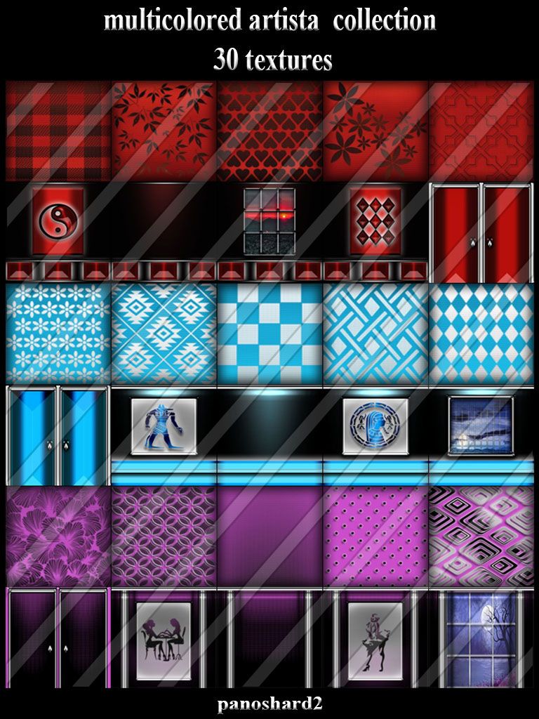 multicolored artista 30 textures for imvu