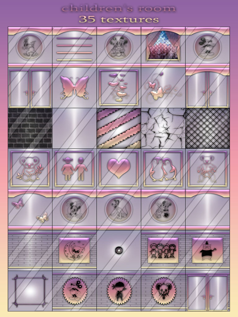 children's room 35 textures new pack for imvu creators