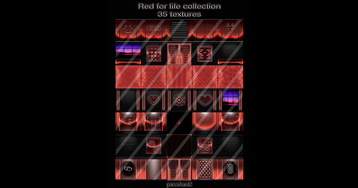 Red for life collection 35 textures for imvu