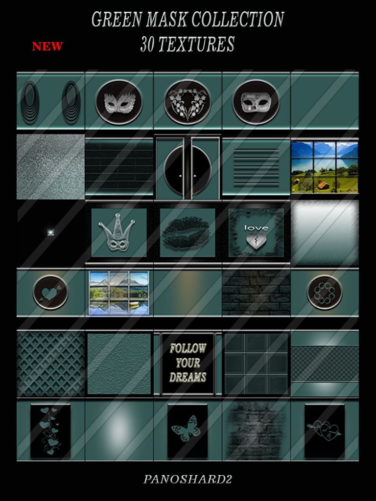 GREEN MASK COLLECTION 30 TEXTURES